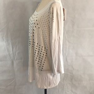Belldini | Tops | Belldini Blouse White Silver Jewels New Size 3x ...